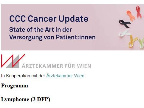 CCC Cancer Update: Lymphome | OeGHO